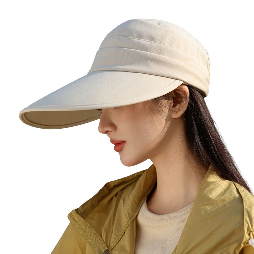 Women's Sporty Wide Brim Sun Visor Hat with Adjustable Back Strap ...