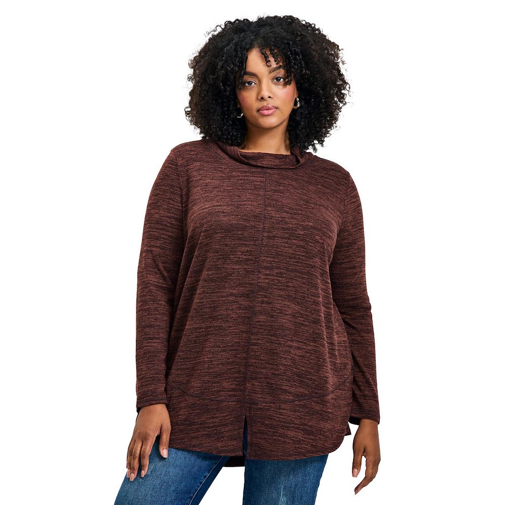 Avenue Women's Plus Size Baylee Hacci Long Sleeve Tunic