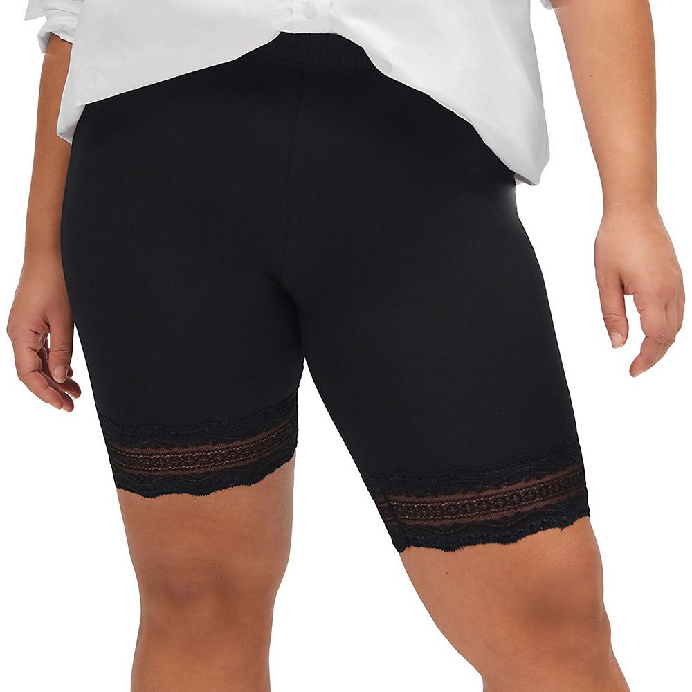 ellos Plus Size Lace Hem Bike Shorts