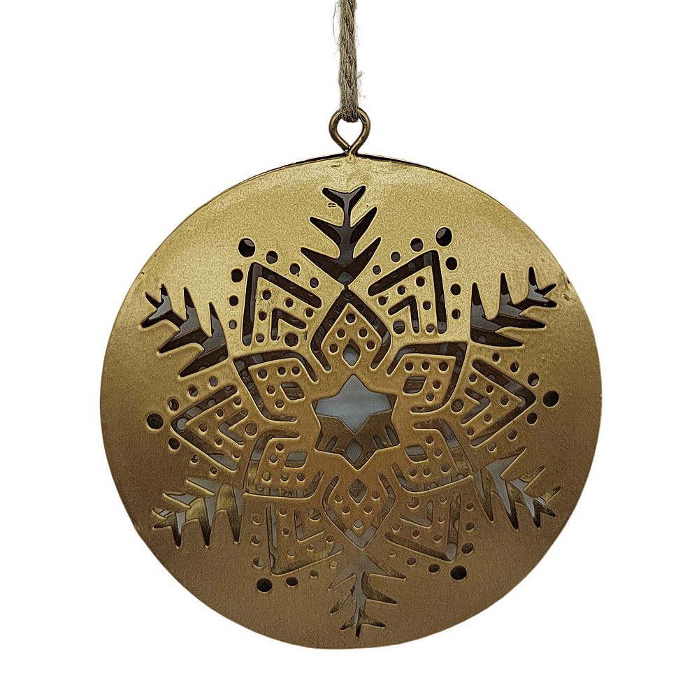 St. Nicholas Square® Metal Snowflake Disk Christmas Ornament