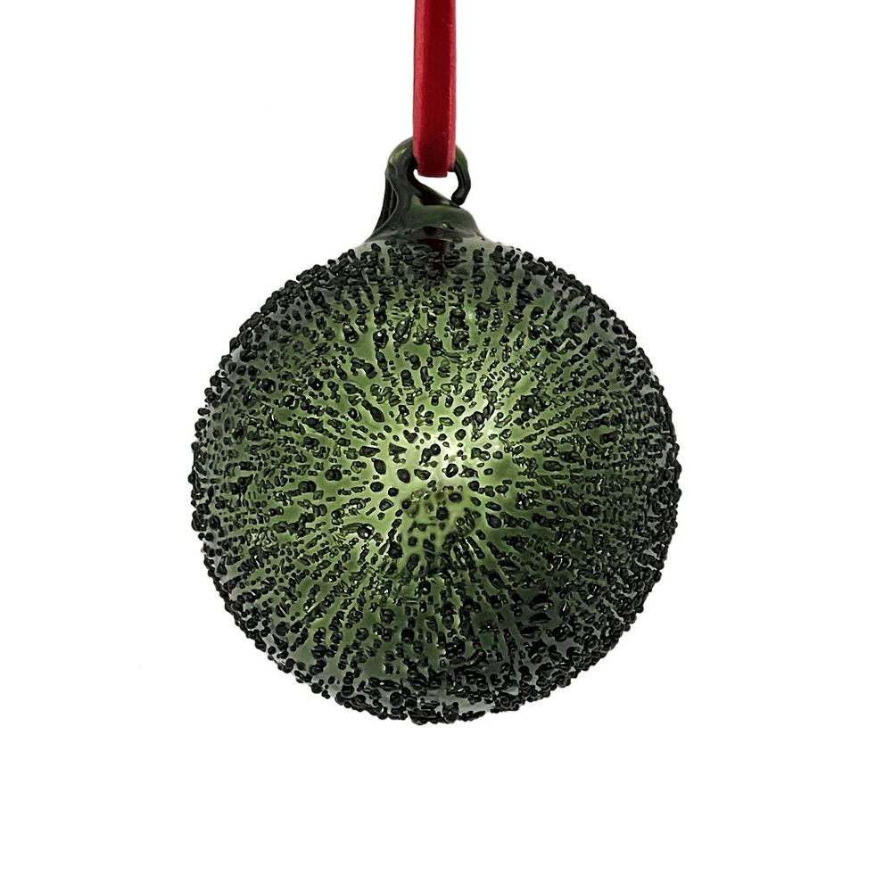 St Nicholas Square Glass Christmas Ornament With Velvet Loop For Hanging