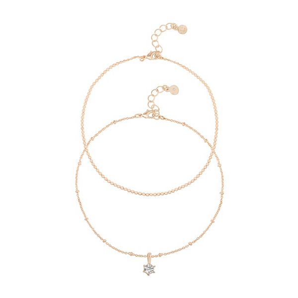LC Lauren Conrad Single Charm Anklet Set