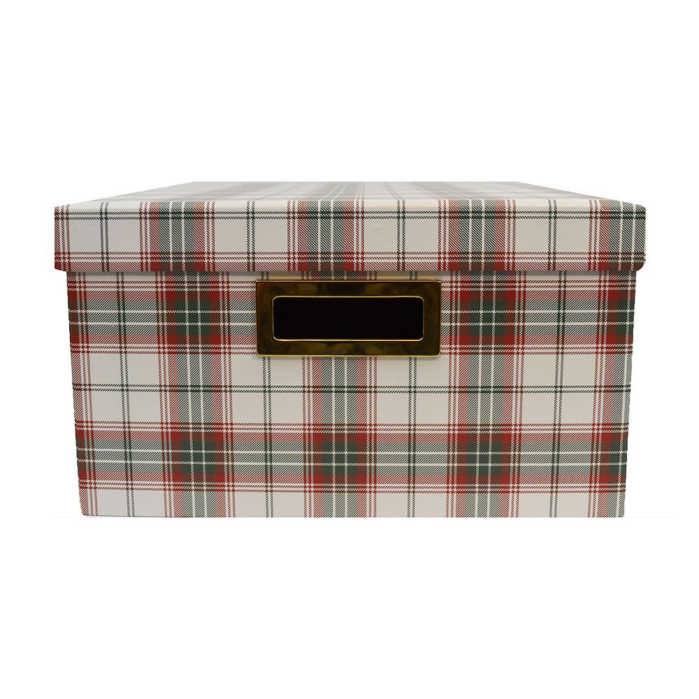 St. Nicholas Square® Large Lidded Plaid Storage Box