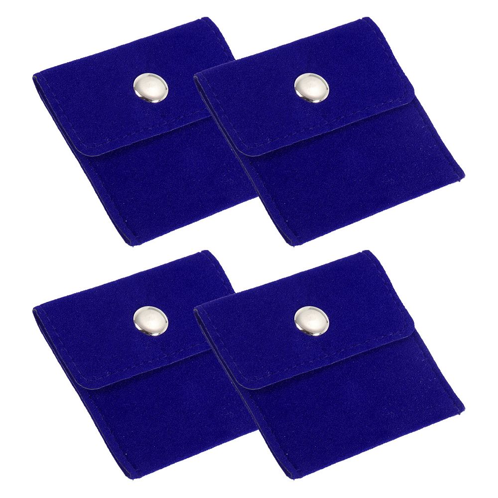 Jewelry Pouch, 4 Pack Velvet Pouches Snap Button Portable Storage Bag ...