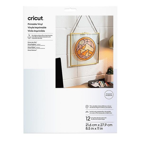 Cricut® Printable Vinyl 12-pk. Transparent US Letter Craft Material