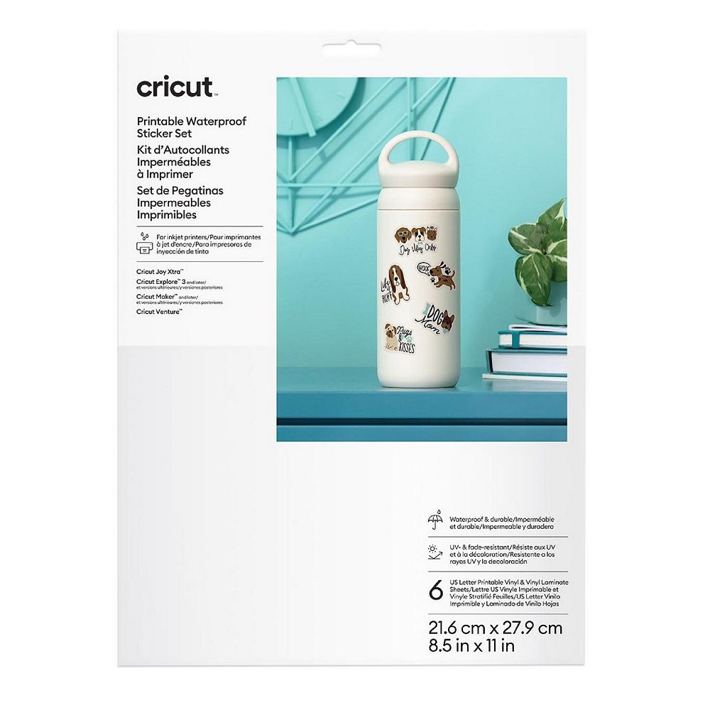 Cricut® Waterproof Sticker Set - 6-pk. Printable Vinyl - US Letter Size