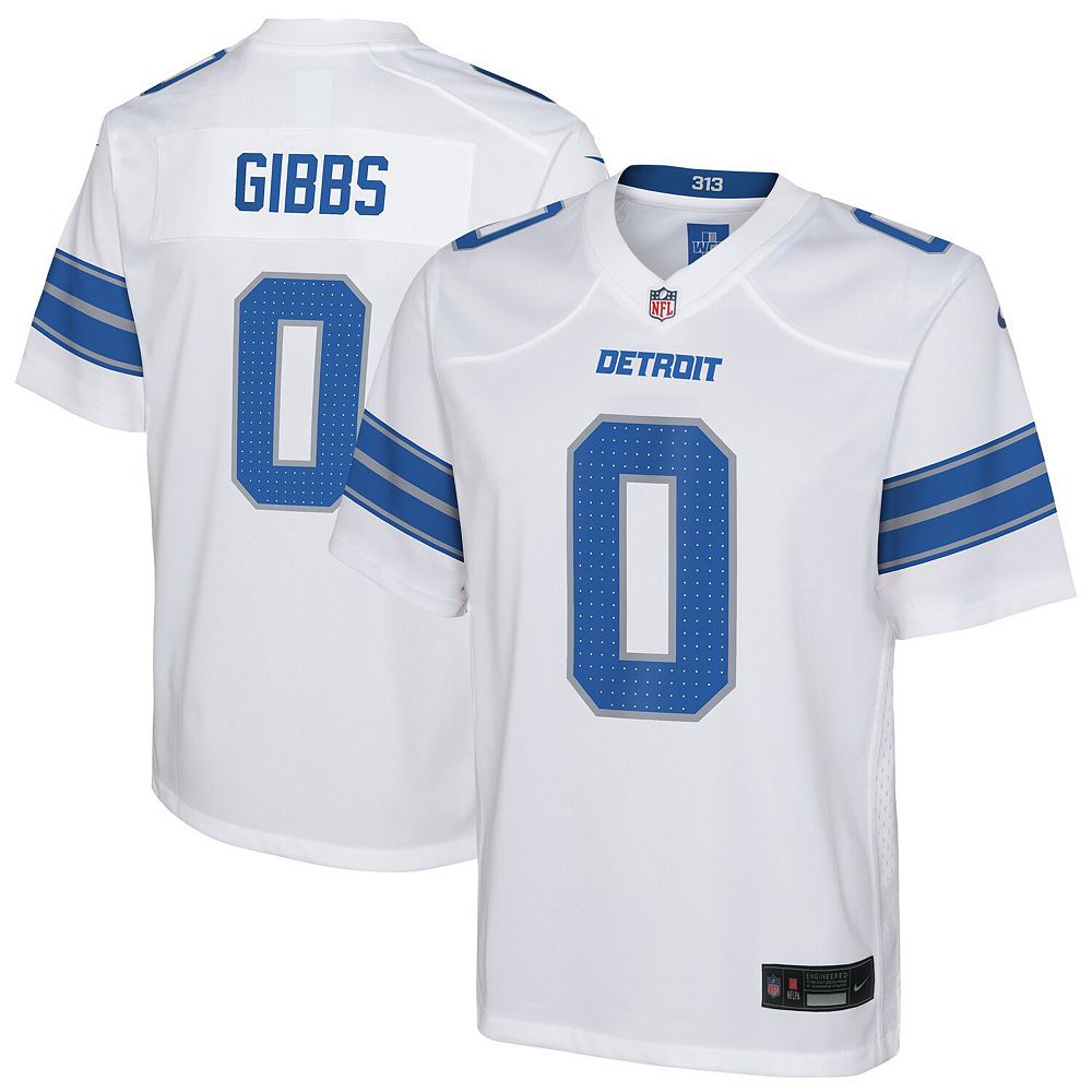 Youth Nike Jahmyr Gibbs White Detroit Lions Game Jersey
