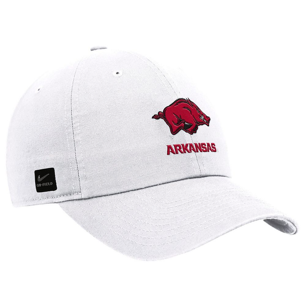 Men's Nike White Arkansas Razorbacks 2025 On-Field Club Adjustable Hat