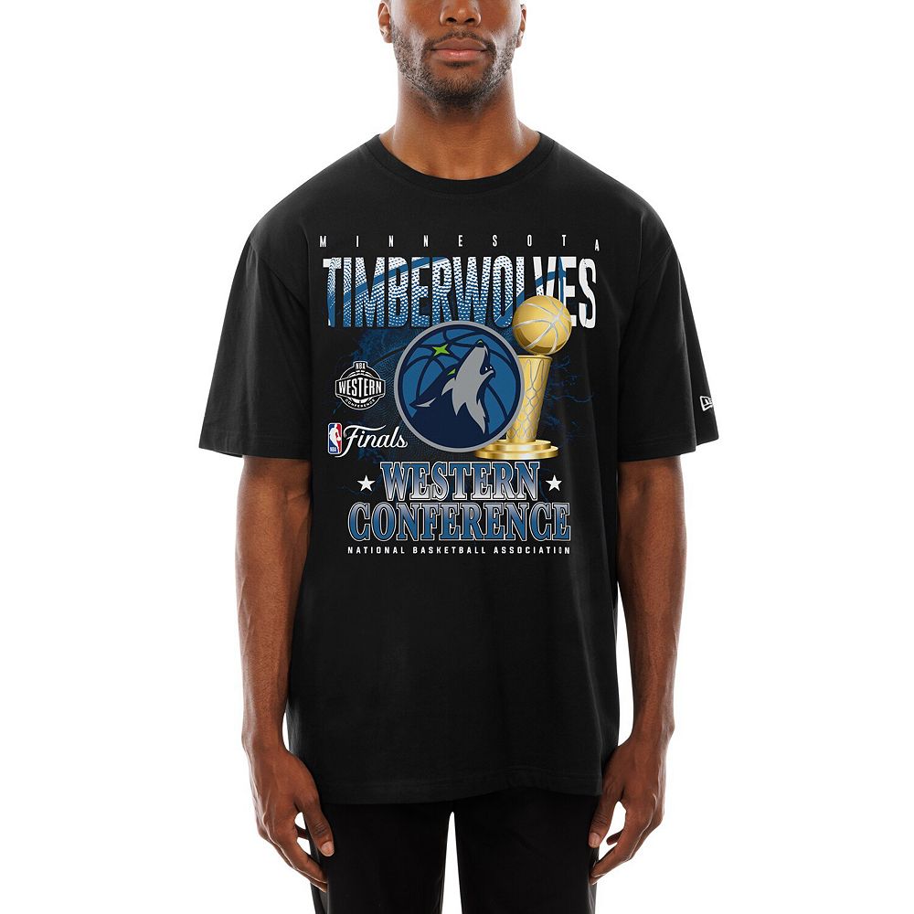 Men's New Era Black Minnesota Timberwolves 2025 Western Conference Finals T-Shirt