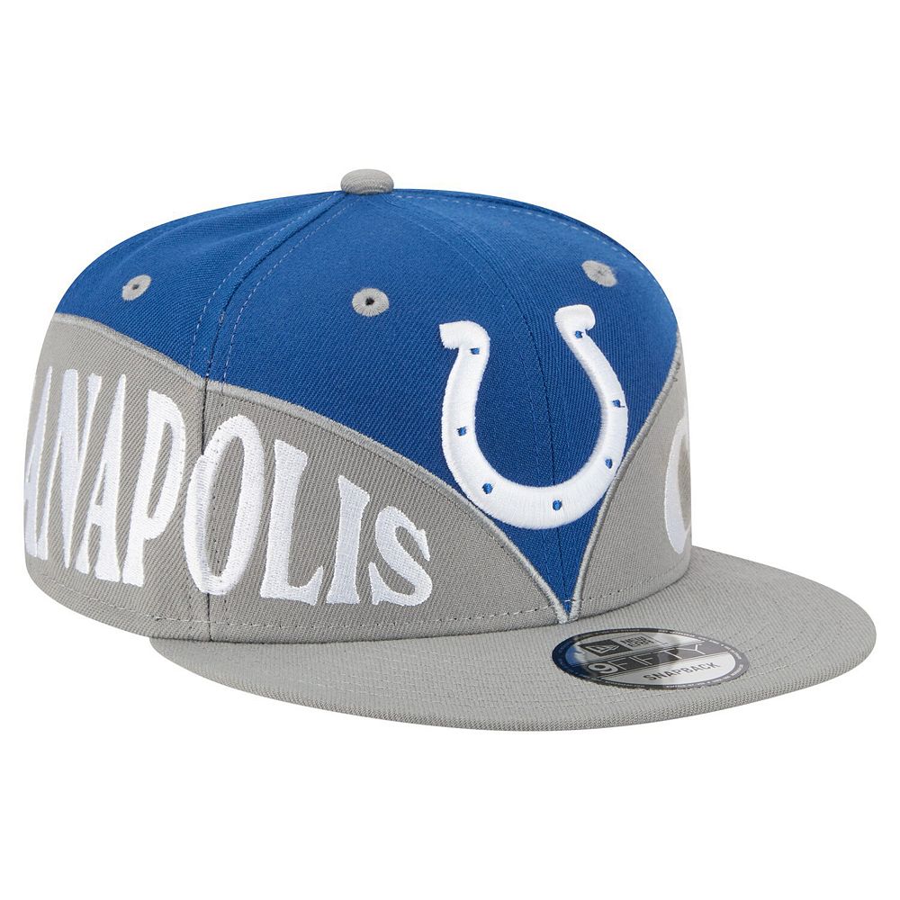 Men's New Era Royal/Gray Indianapolis Colts Split 9FIFTY Snapback Hat