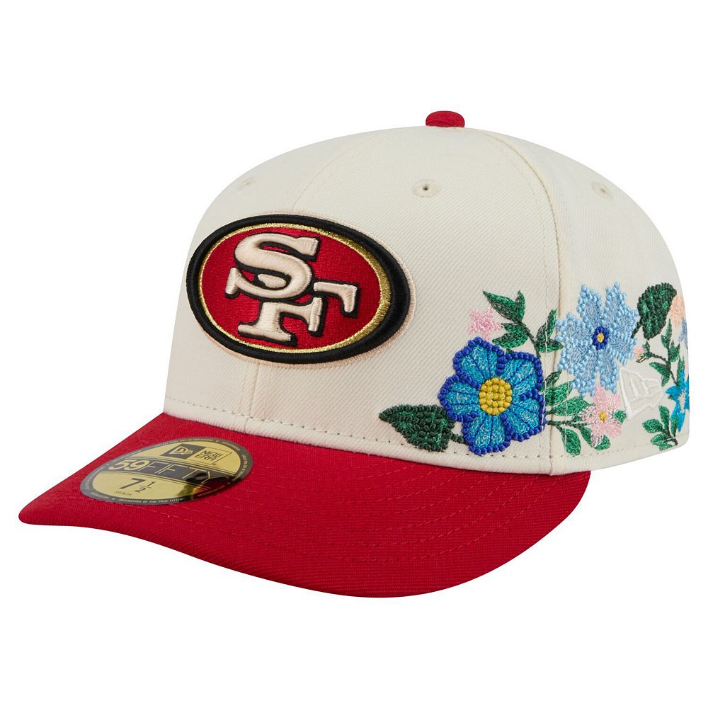 Men's New Era Cream/Scarlet San Francisco 49ers Tonal Floral 59FIFTY ...