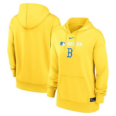 Women's Nike Gold Boston Red Sox City Connect Authentic Collection Performance Pullover Hoodie