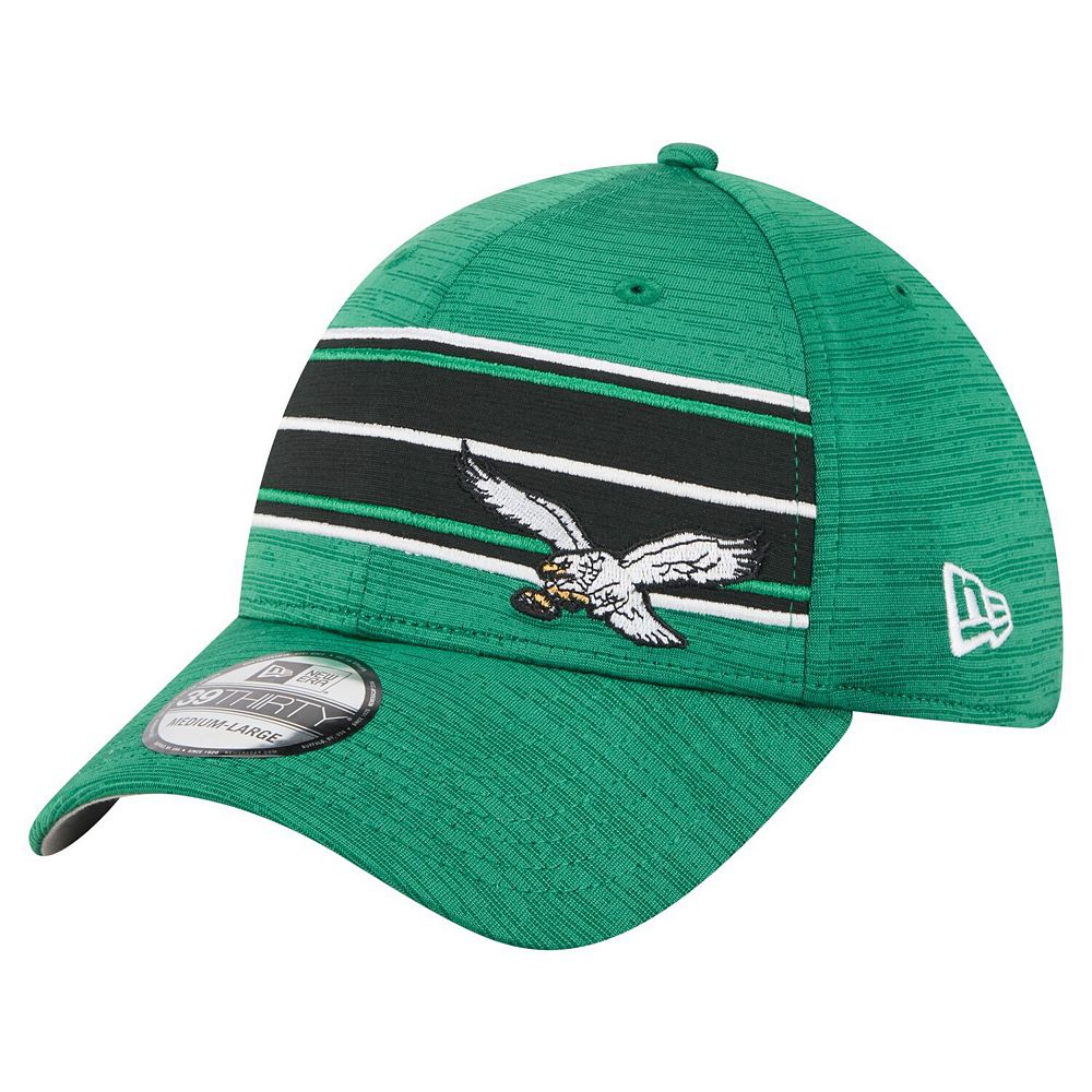 Men's New Era Kelly Green Philadelphia Eagles Stripes 39THIRTY Flex Hat