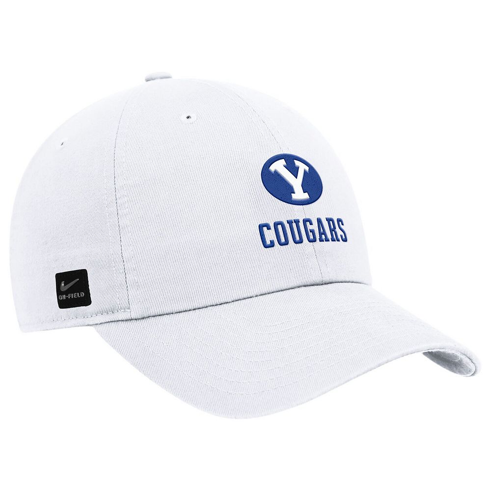 Men's Nike White BYU Cougars 2025 On-Field Club Adjustable Hat