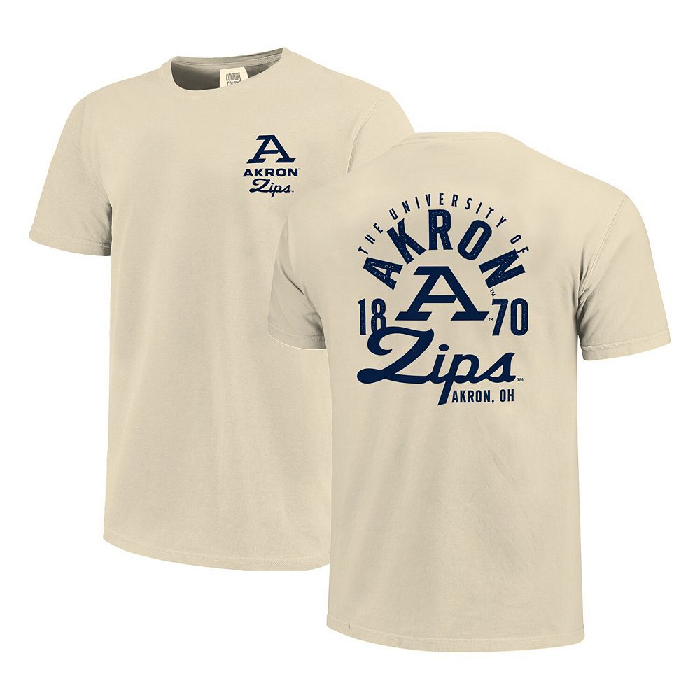 Men's Cream Akron Zips Comfort Colors Mascot Overlay T-Shirt