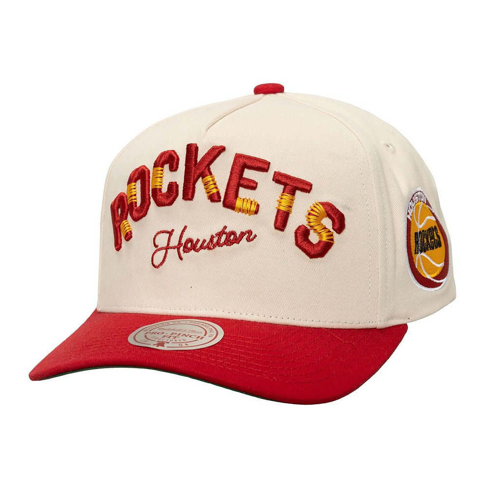 Men's Mitchell & Ness Cream/Red Houston Rockets Soul Festival Staggered ...