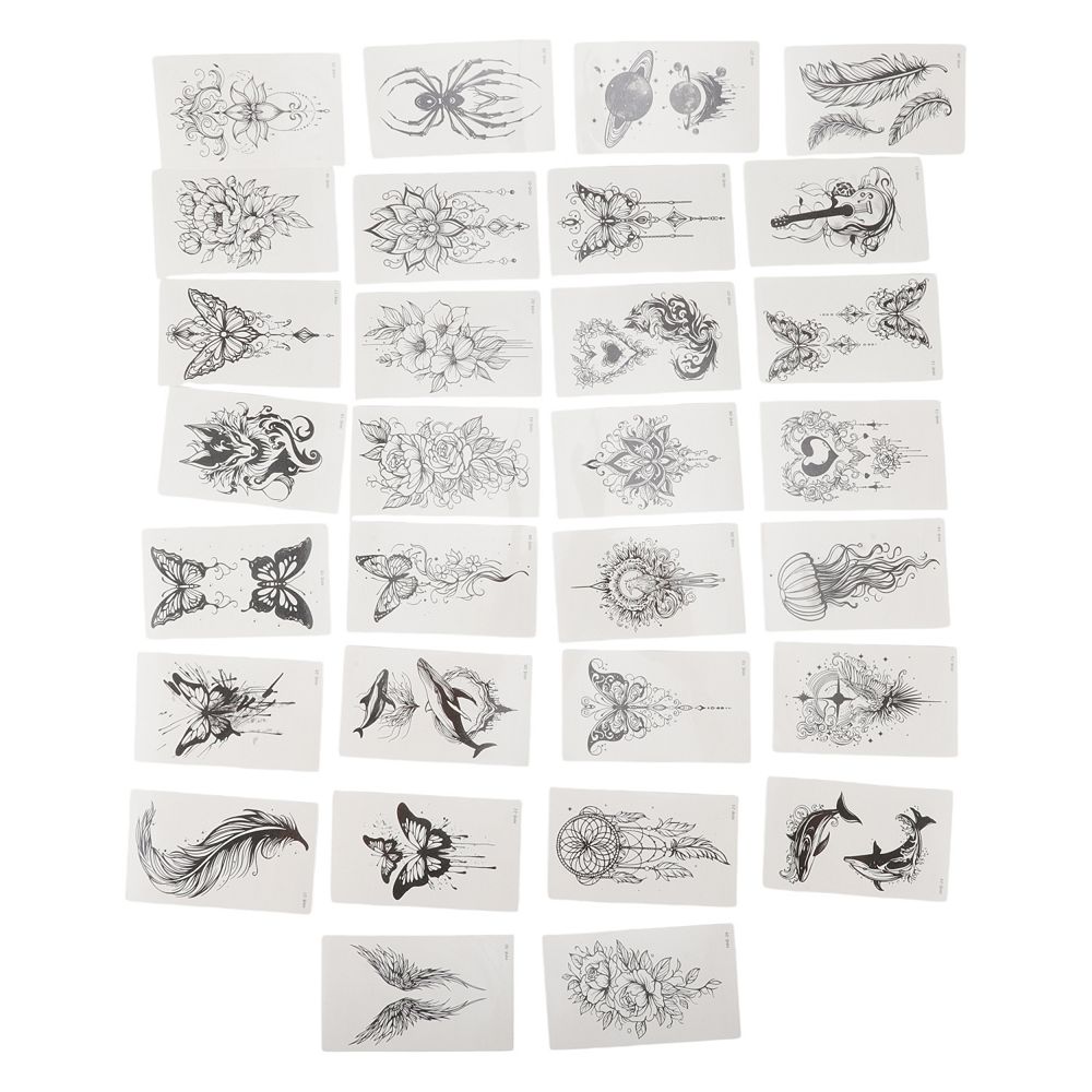 Realistic Fake Tattoos Dark Series Temporary Tattoo for Adult Black 1 Set