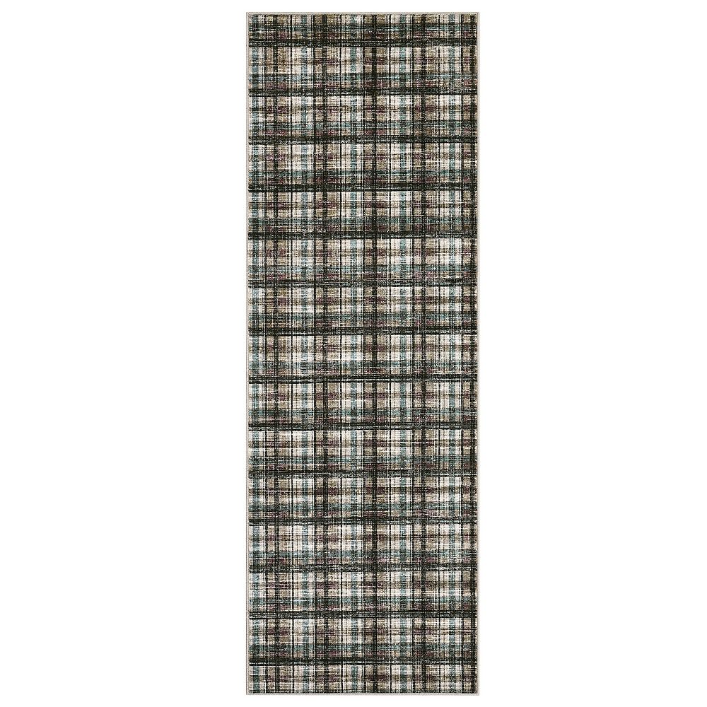 Garvee Machine Washable Modern Grid Area Rug Non Slip Bordered Carpet ...