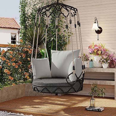 Merax Outdoor Porch Swing Chair Hanging Basket