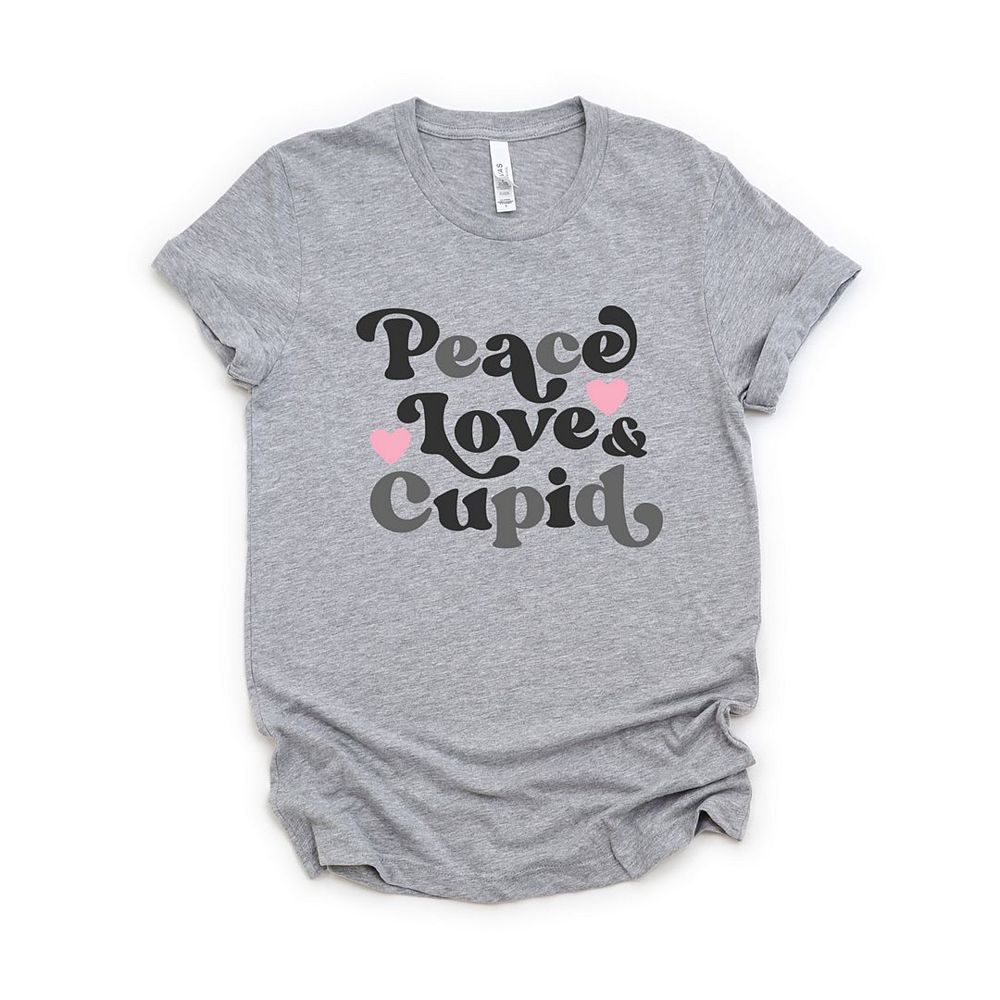 Peace Love And Cupid Short Sleeve Graphic Tee