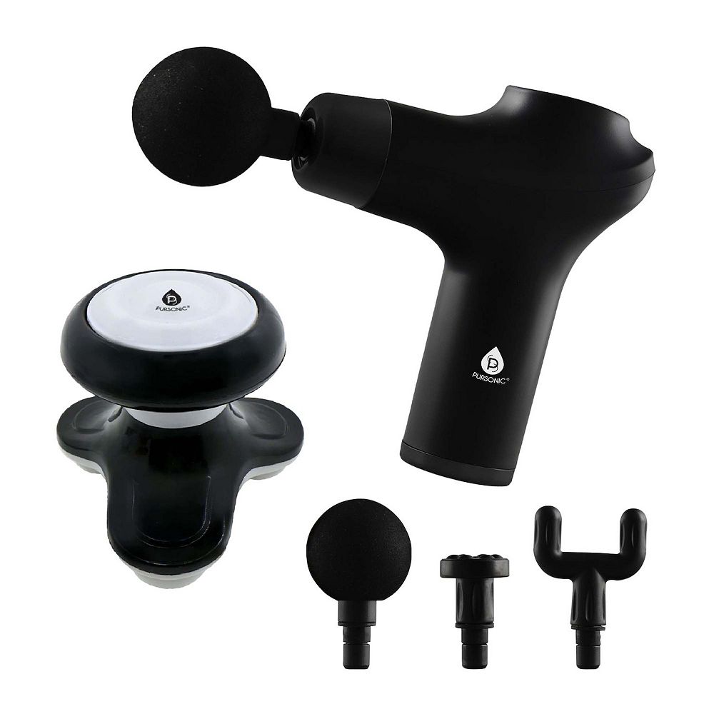 Pursonic Muscle Recovery & Relaxation Power Duo: Massage Gun & Handheld Electric Sport Massager