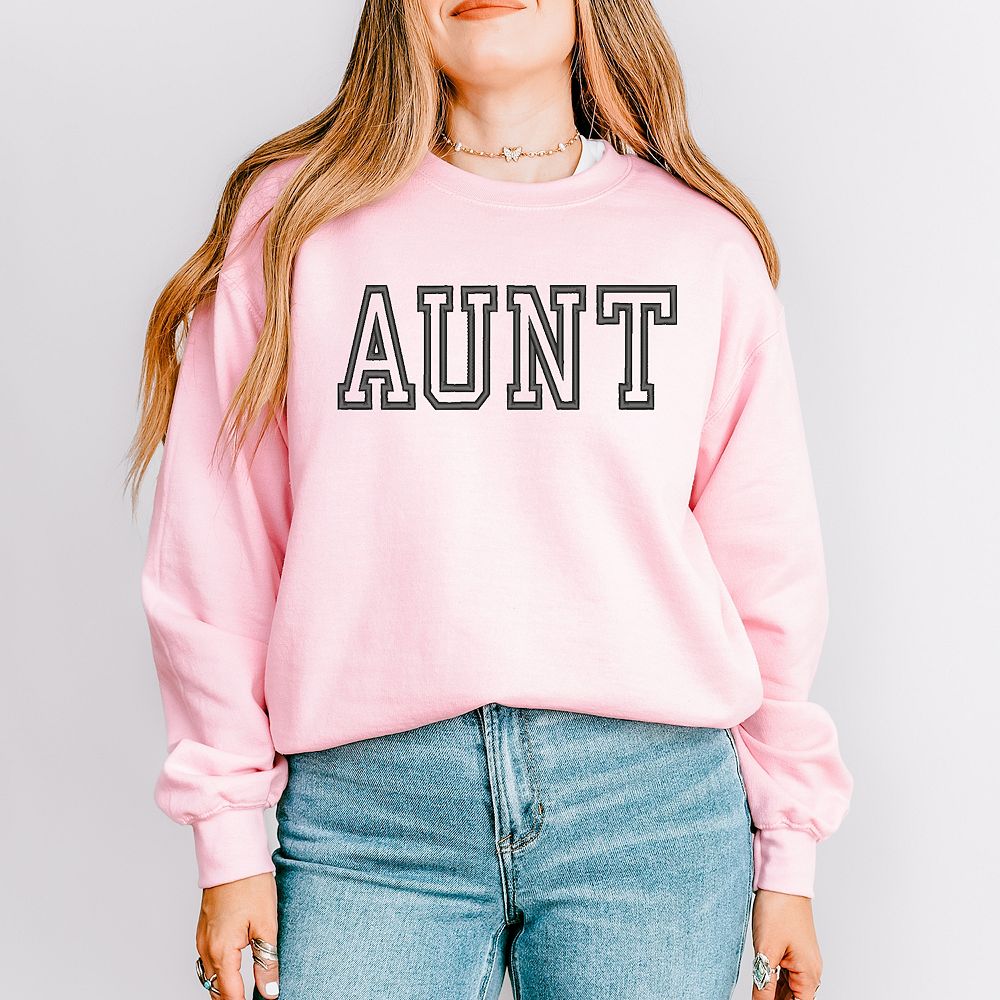 Simply Sage Market Embroidered Aunt Outline Sweatshirt