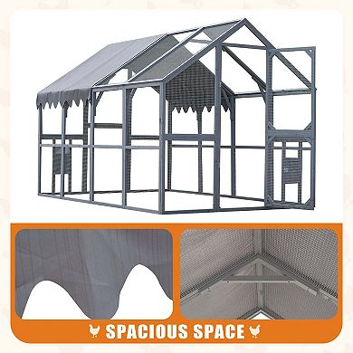 Mondawe Outdoor Large Walk-In Catio With Removable Waterproof Roof ...