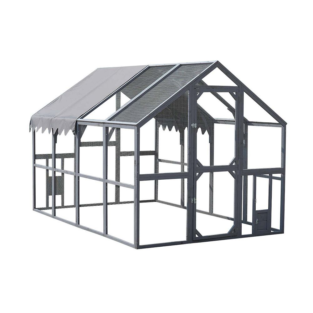 Mondawe Outdoor Large Walk-In Catio With Removable Waterproof Roof ...