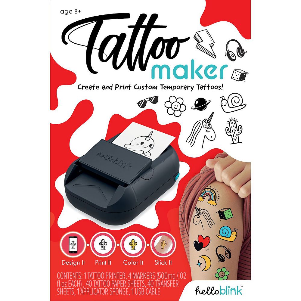 Hello Blink Tattoo Maker Custom Temporary Tattoo Printer & Supplies