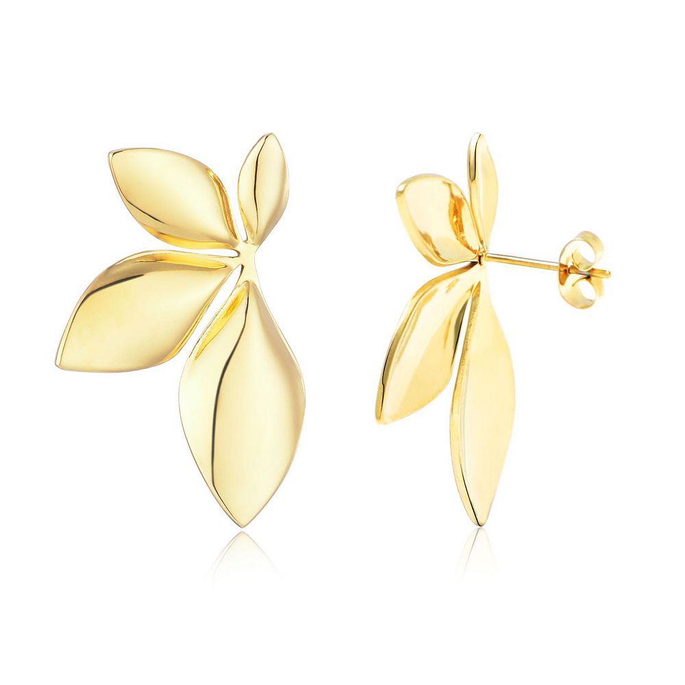 Adornia Gold Tone Statement Flower Stud Earrings