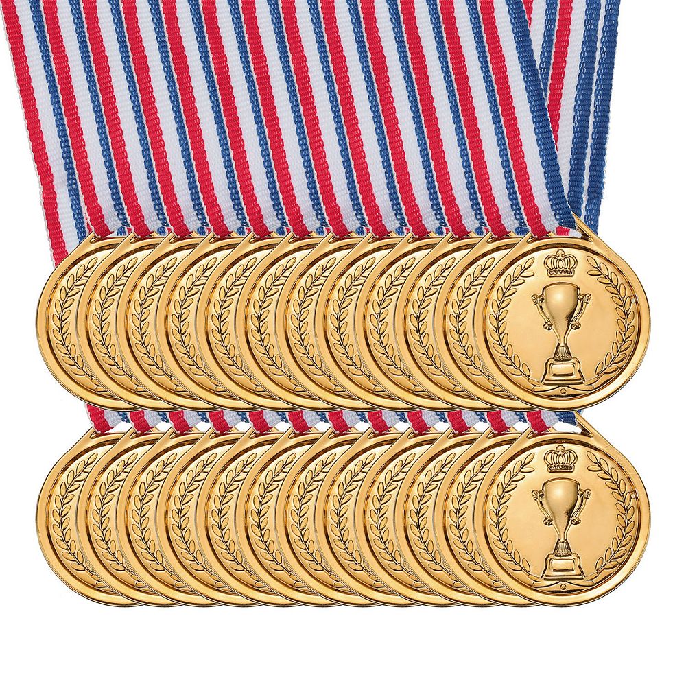 1.5" Mini Medals, 24 Pack Plastic Medals with Neck Ribbon for Table ...