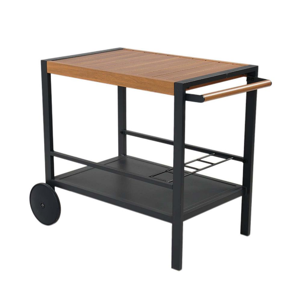 Mondawe Aluminum 29“ High Wine Trolley, Multi functional Storage Space ...