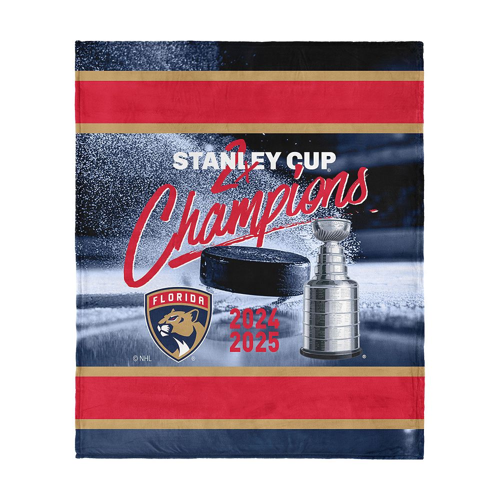 Florida Panthers 2025 Stanley Cup Champs Multiply Silk Touch Throw Blanket