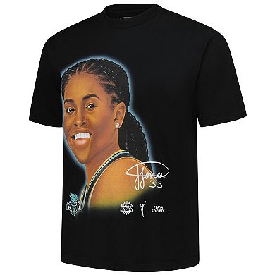 Unisex Playa Society Jonquel Jones Black New York Liberty Sketch T-Shirt