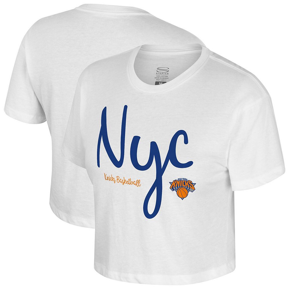 Women's Stadium Essentials White New York Knicks Cropped Third Quarter ...