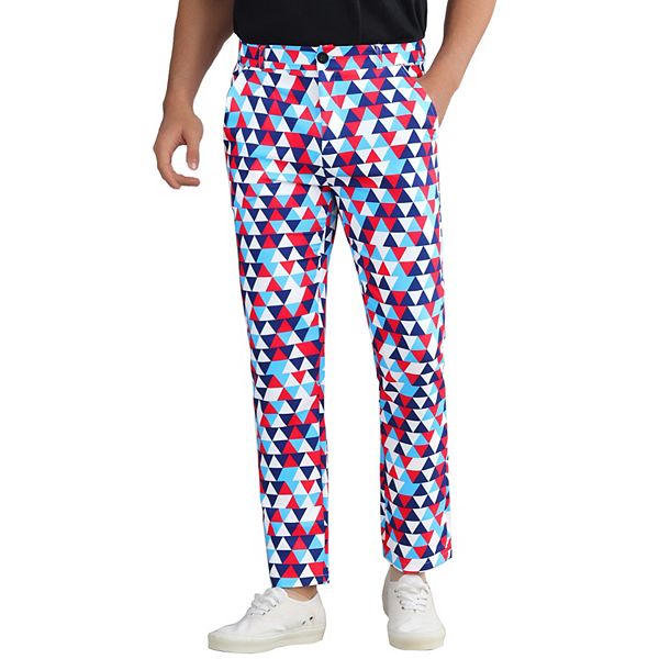 Argyle Golf Pants for Men's Argyle Pants Triangle Plaid Pattern Suit ...