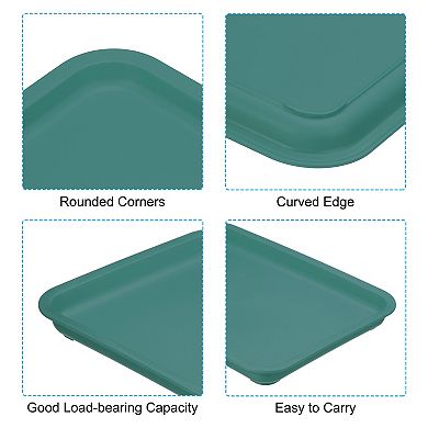 14x10" Fast Food Tray, Plastic Reusable Multi-Purpose Rectangle Serving ...