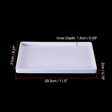 11"x8" Fast Food Tray, Plastic Reusable Multi-Purpose Rectangle Serving ...