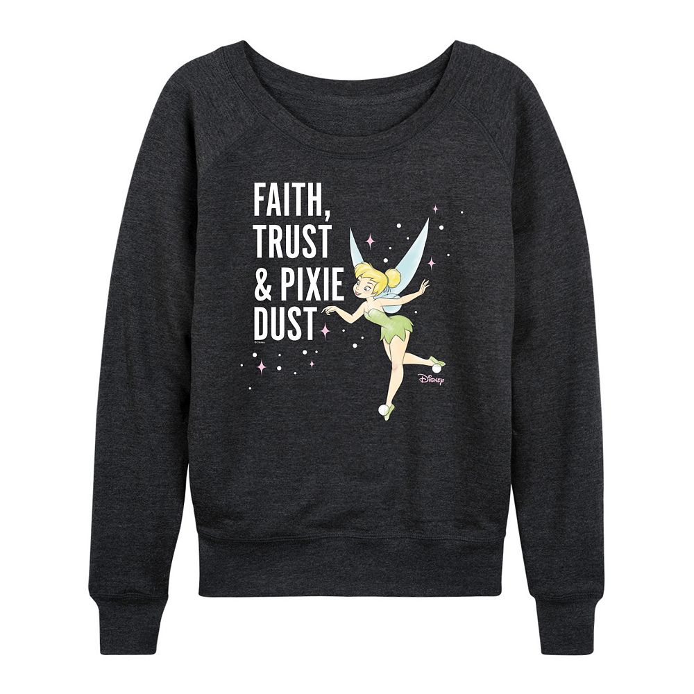 Disney's Tinker Bell Women's Faith, Trust, & Pixie Dust French Terry Long Sleeve Tee