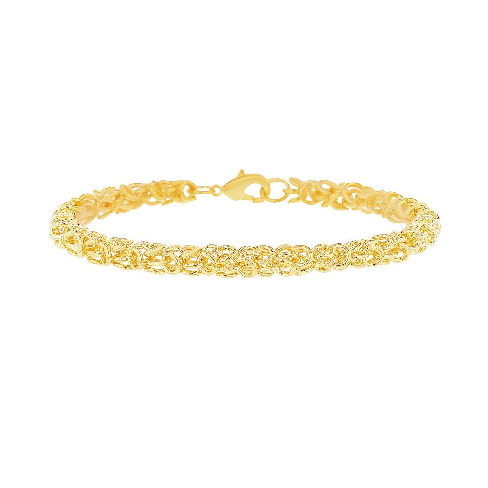 KIRO 14k Gold Plated Byzantine Chain Bracelet