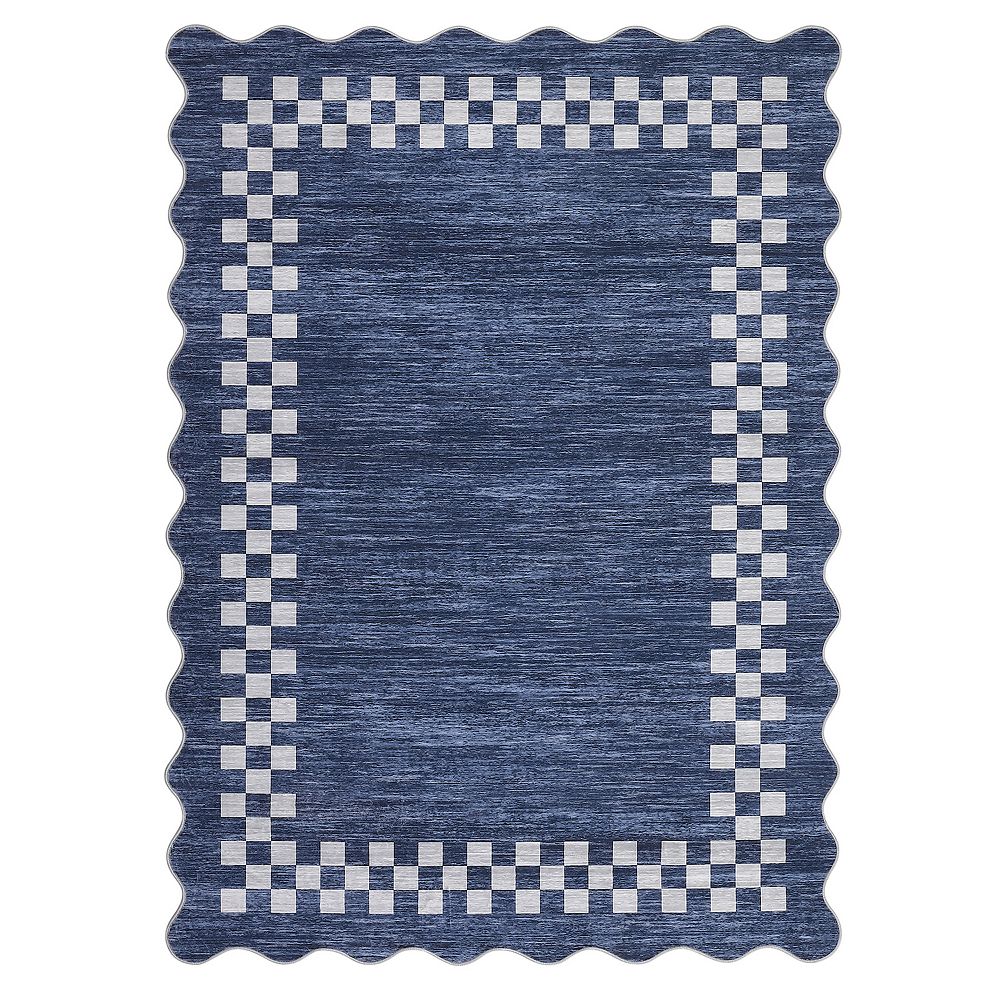 Garvee Machine Washable Modern Flounce Design Area Rug Non Slip Low ...