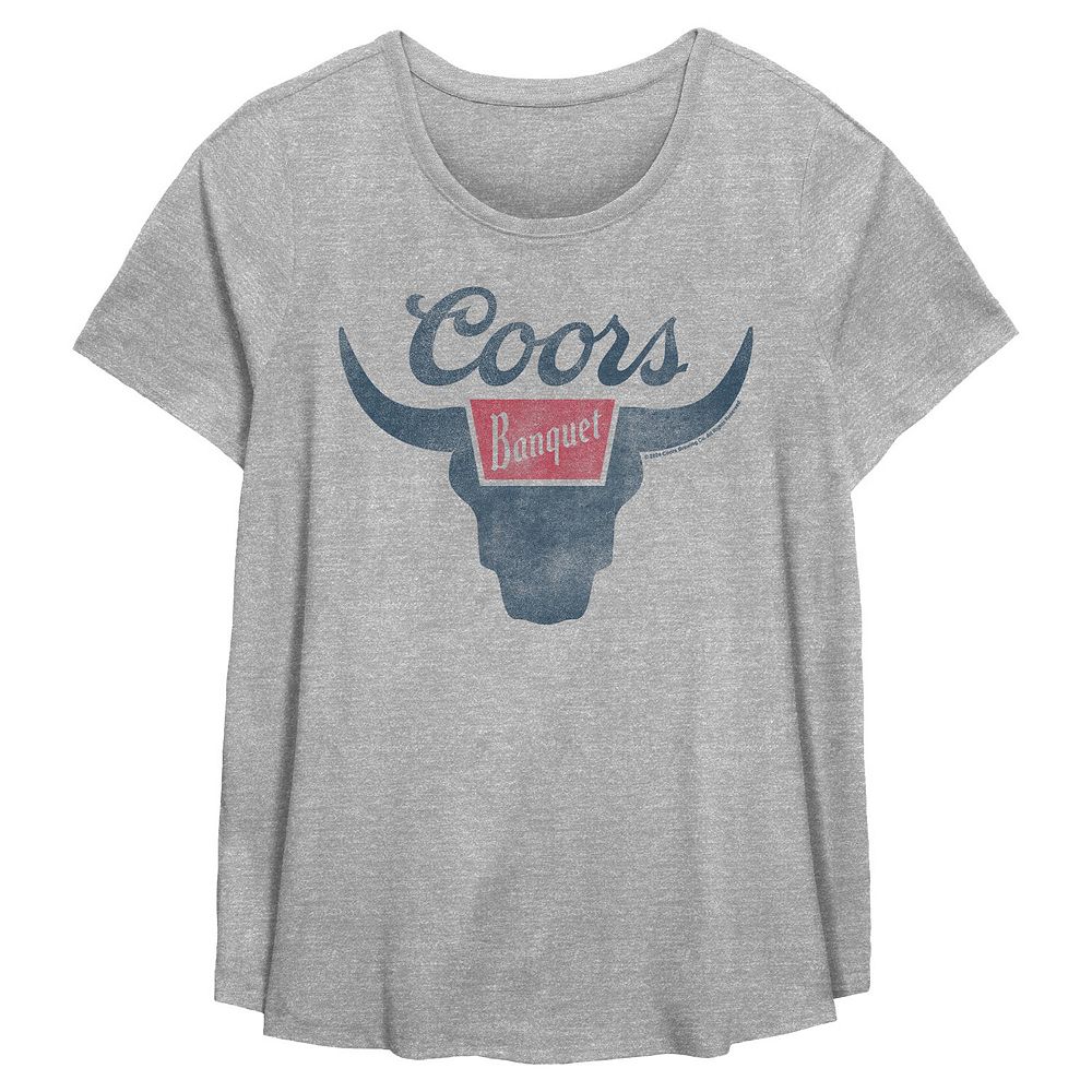Plus Size Coors Banquet Bull Stamp Flowy Graphic Tee
