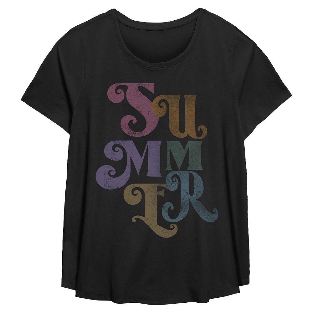 Plus Size Faded Summer Stack Flowy Graphic Tee