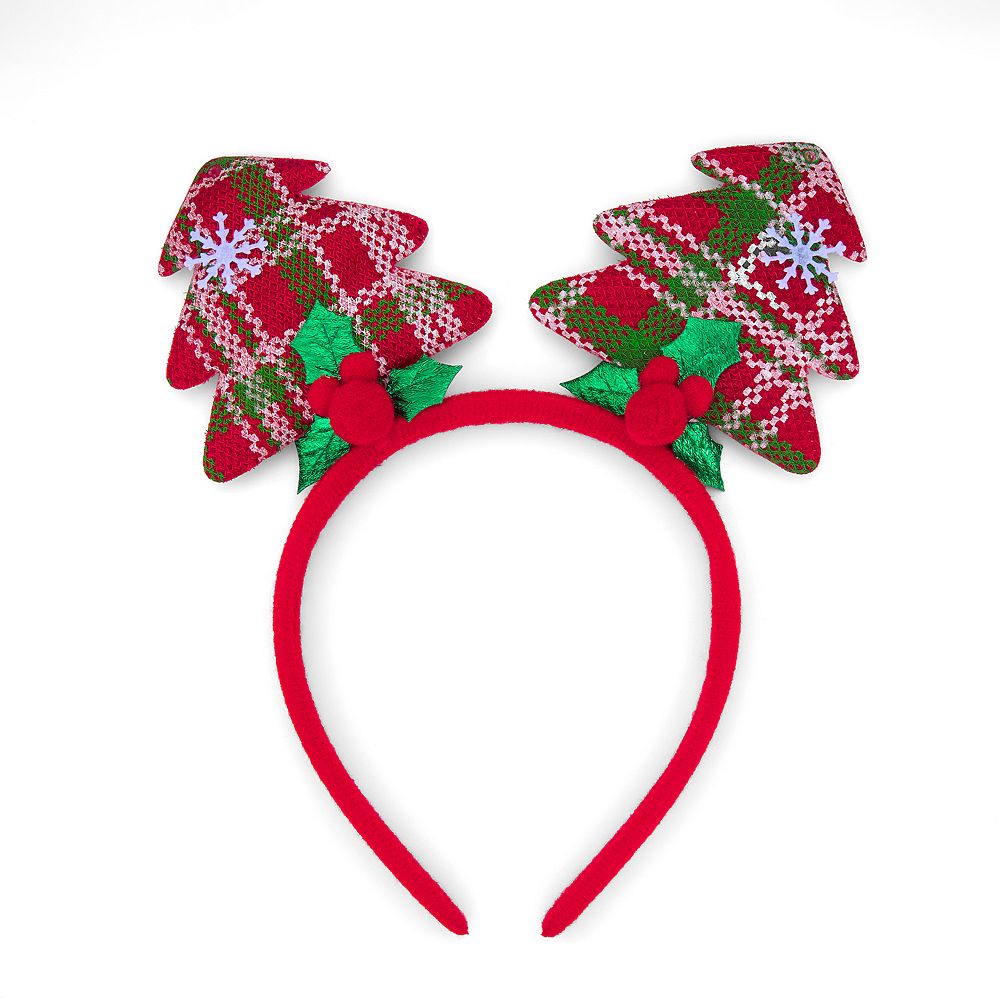 Plaid Christmas Tree Headband