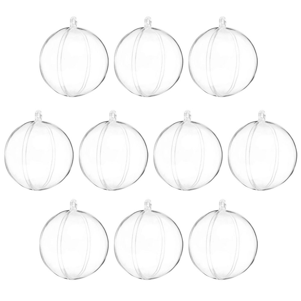 10 Pcs Clear Fillable Balls Ornament, 2.4 Inch Hanging Plastic Balls ...