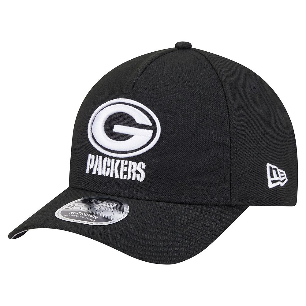 Men's New Era Black Green Bay Packers Team Collection 9FORTY M-Crown A ...