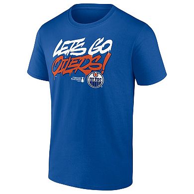 Men's Royal Edmonton Oilers 2025 Stanley Cup Playoffs Slogan T-Shirt