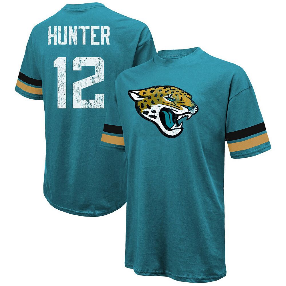 Men's Majestic Threads Travis Hunter Teal Jacksonville Jaguars 2025 NFL ...