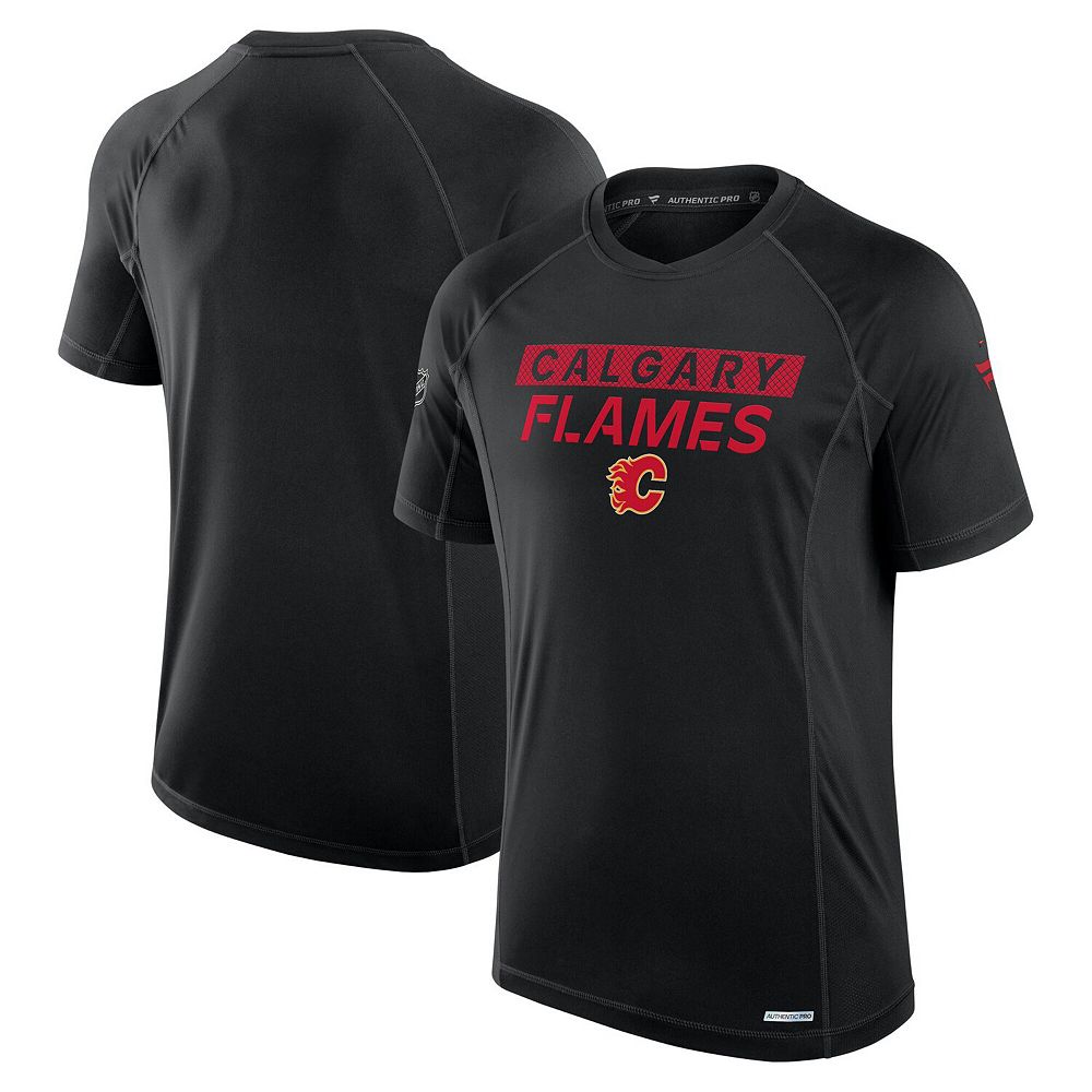Men's Fanatics Black Calgary Flames Authentic Pro Rink Tech T-Shirt