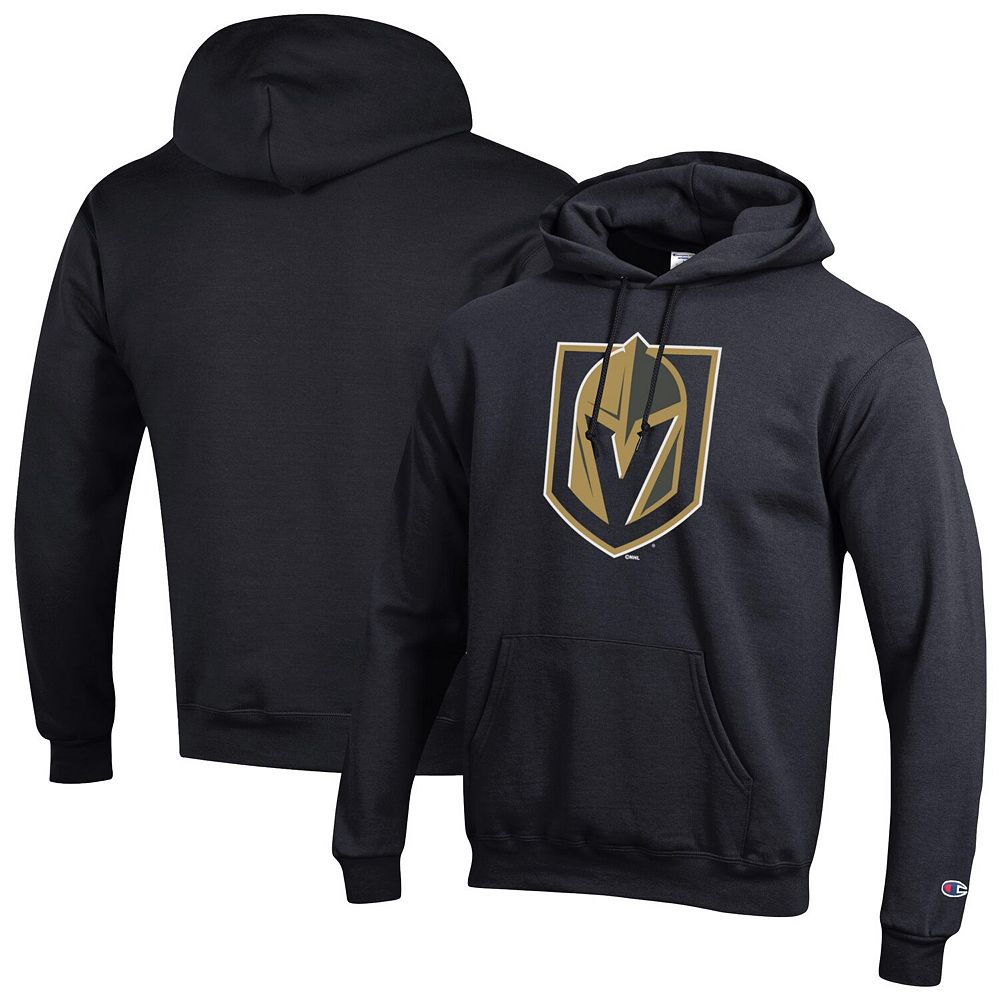 Men's Champion Black Vegas Golden Knights Primary Logo 1-Hit Pullover ...
